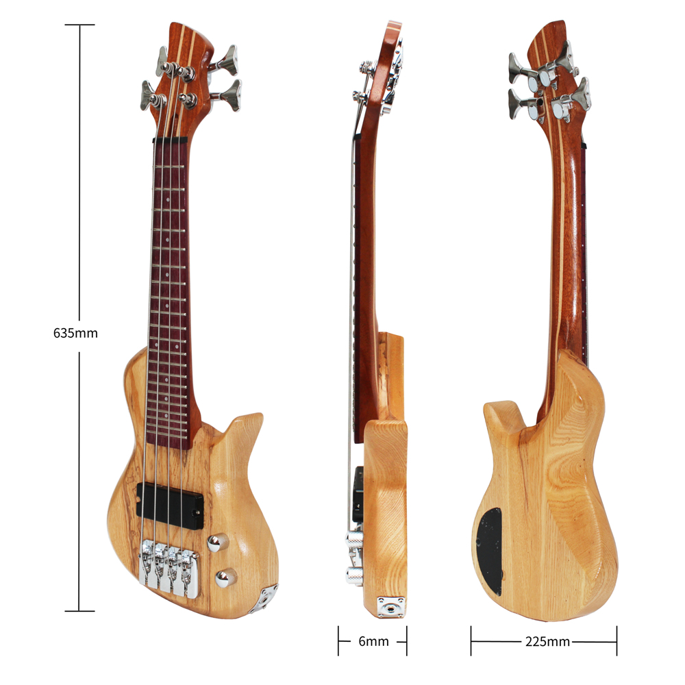 Batking Travel Mini Bass Electric Ubass 4 String Fretted Bass Ukelele ...